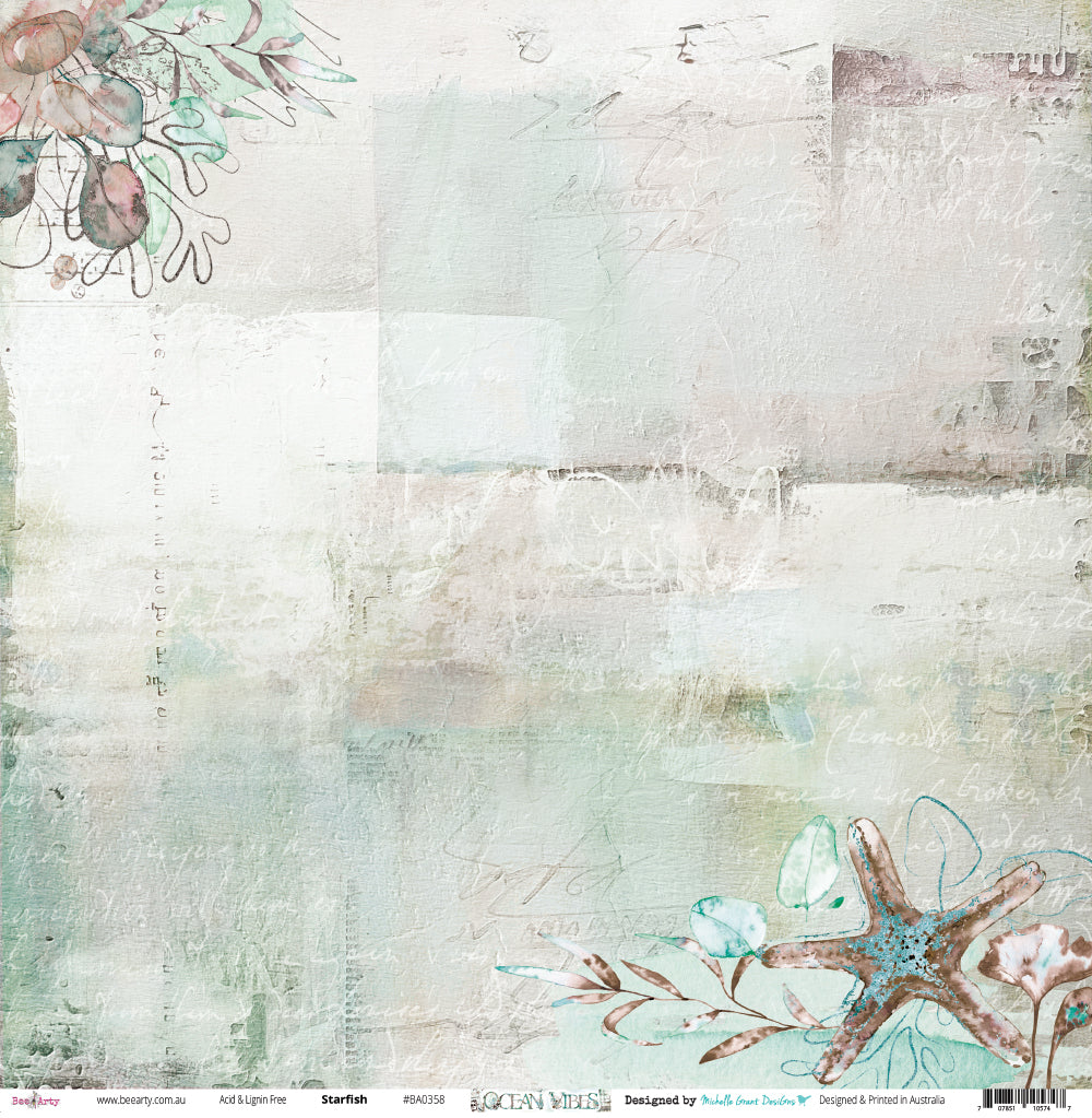 Starfish - 12"x12" Scrapbooking Paper – Bee Arty