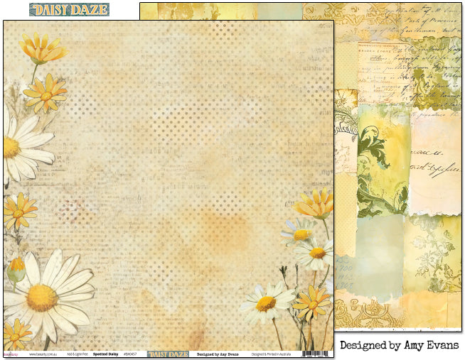 Spotted Daisy - 12"x12" Scrapbooking Paper – Bee Arty